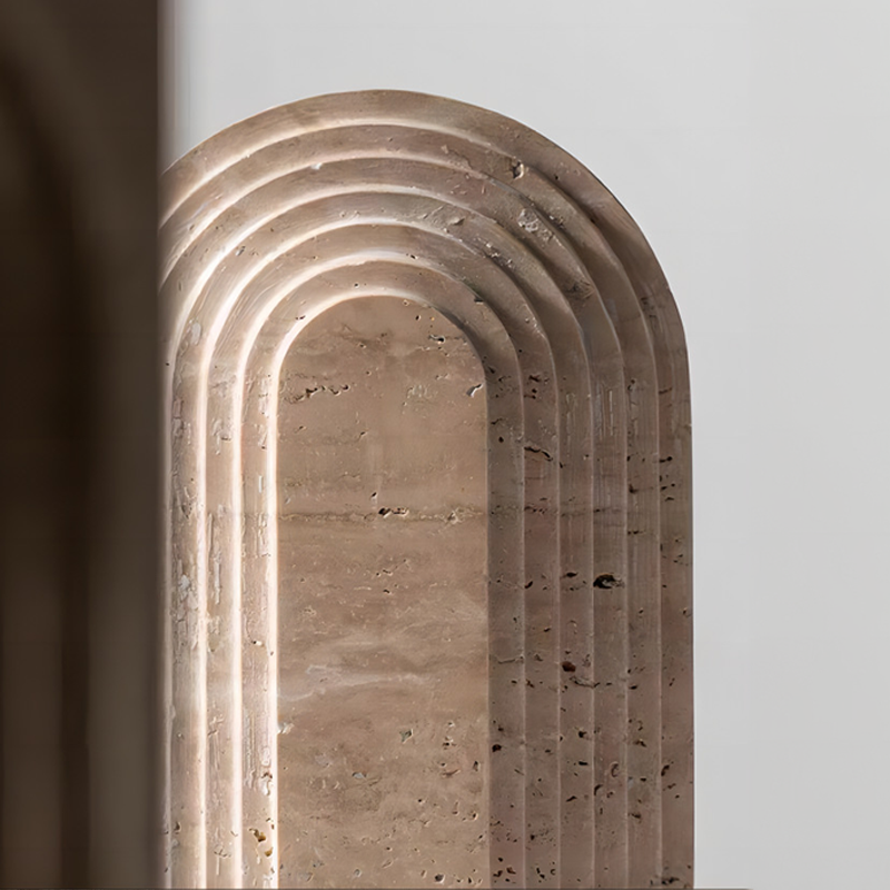 Travertine Layered Arch Decor – Natural Stone | Sumac Store
