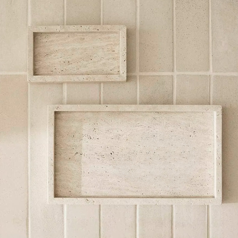 Solid Travertine Tray – Natural Stone Catchall | Sumac Store