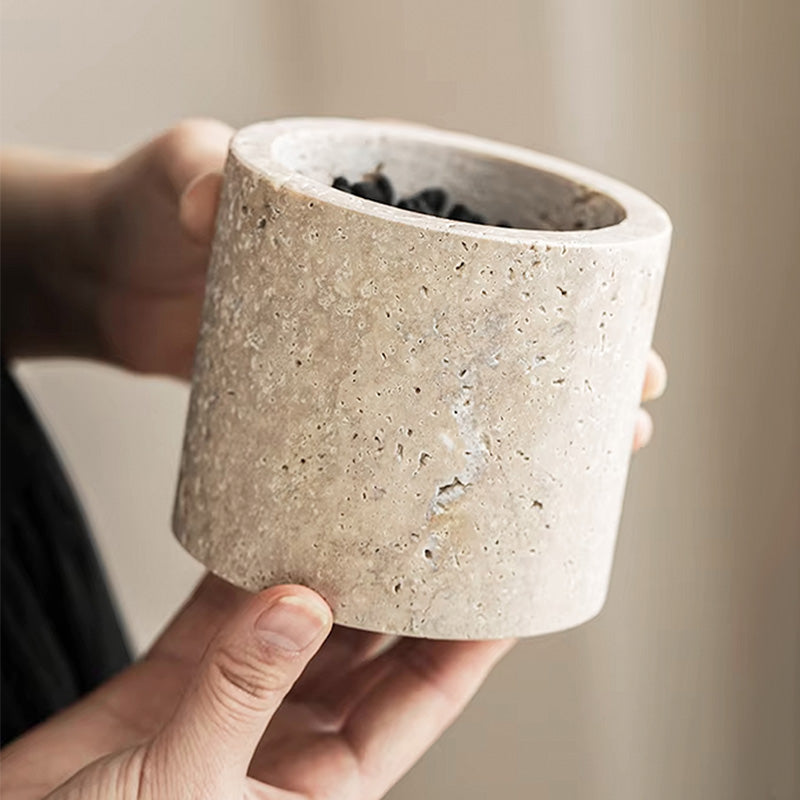Travertine Storage Box – Natural Stone Container | Sumac Store