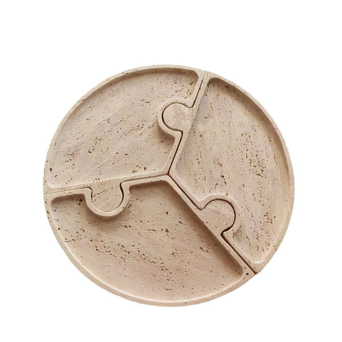 Travertine Puzzle Tray – Modular Natural Stone Dish | Sumac Store
