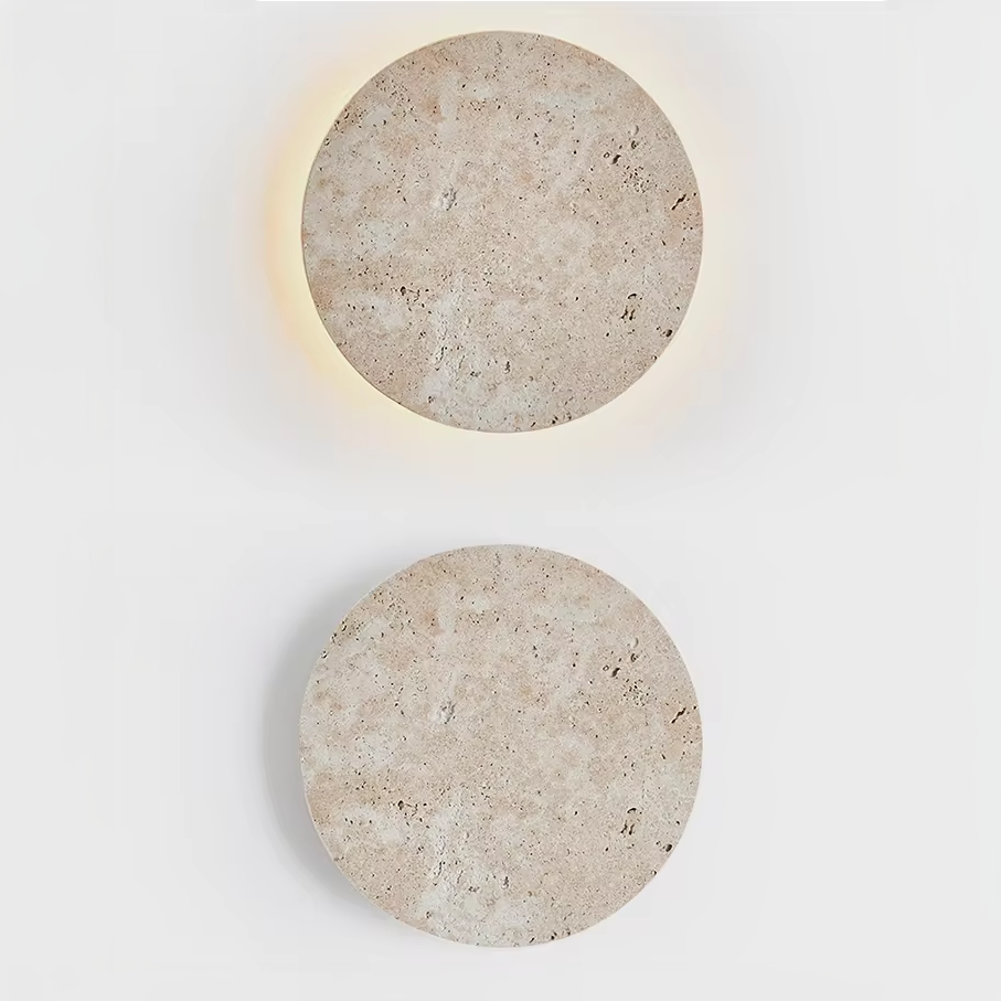 Travertine Moon Wall Sconce – 2 Sizes | Sumac Store